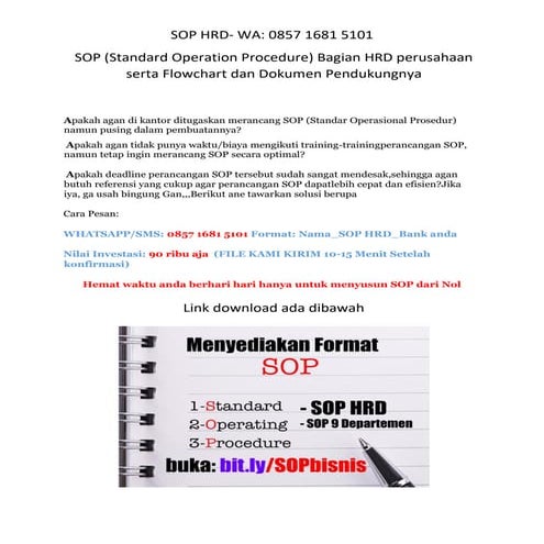 Standar Operasional Prosedur (SOP) HRD plus flowchart | PDF