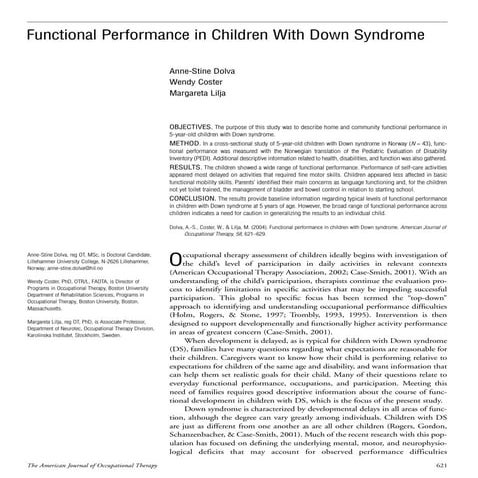 Miller Function and Participation Scales | PPTX