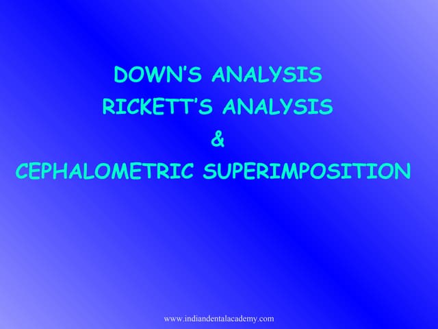 Ricketts analysis | PPTX