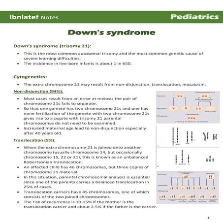 Down's syndrome | PDF