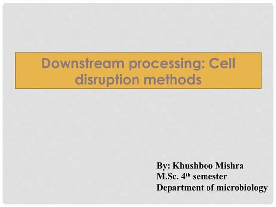 Methods of enzyme isolation and purification | PPTX