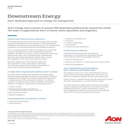 Downstream energy info sheet | PDF