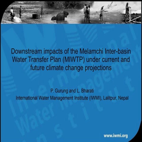 Downstream impacts of the melamchi inter basin water transfer plan (miwtp) under current and ...