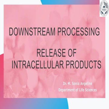 Down stream processing Dr.Sonia | PPT