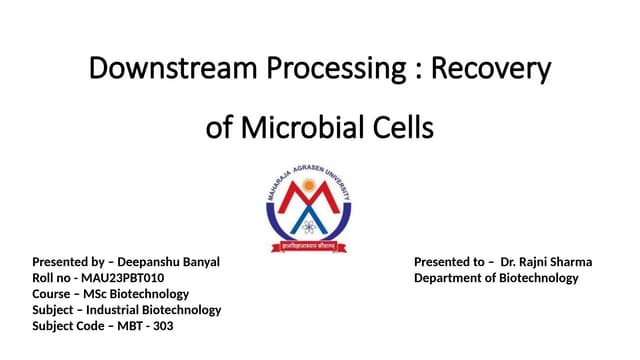 Downstream processing | PPTX