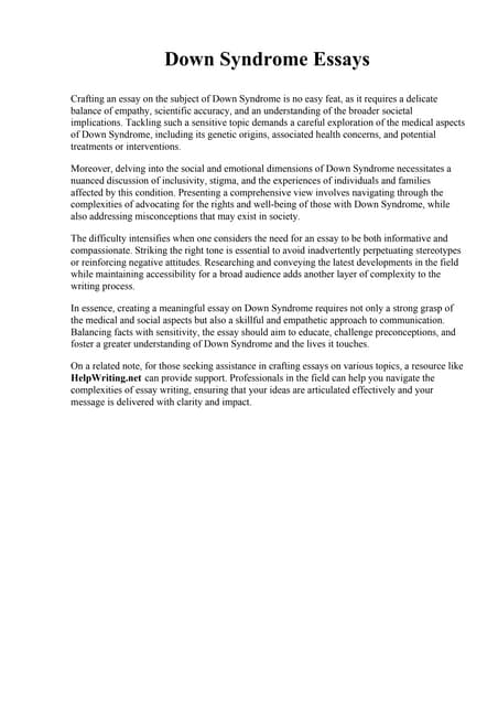 Down Syndrome Essay.pdf Down Syndrome Essay.pdf