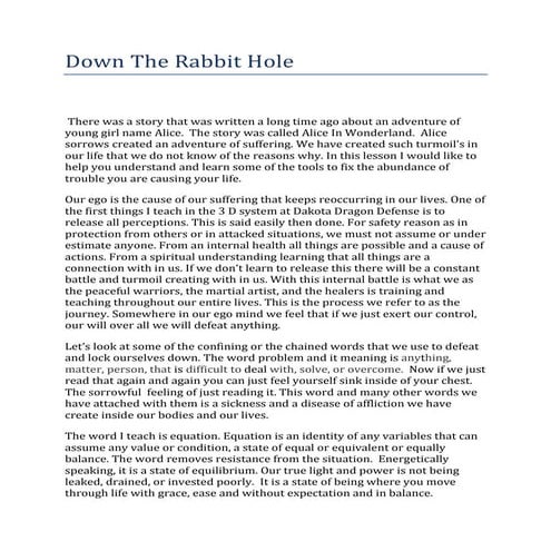 Down the rabbit hole | PDF