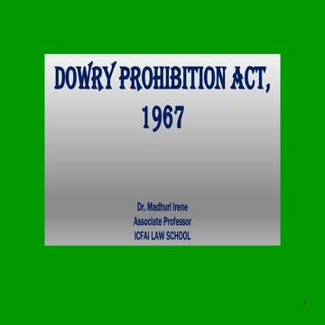 Dowry prohibition Act | PDF