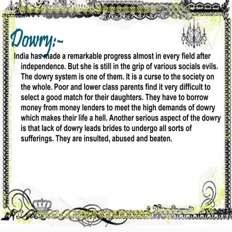 Dowry systsem | PPTX