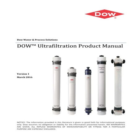 Dow ultrafiltration product manual | PDF