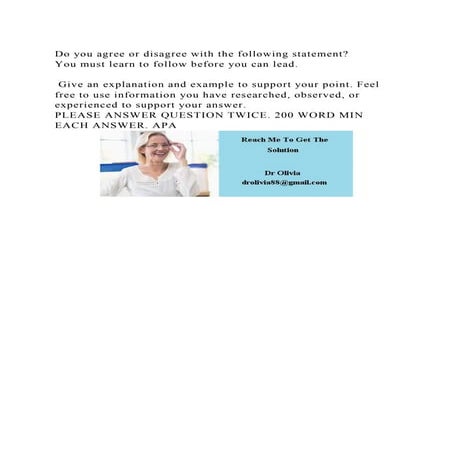 Do you agree or disagree with the following statement You must le.docx