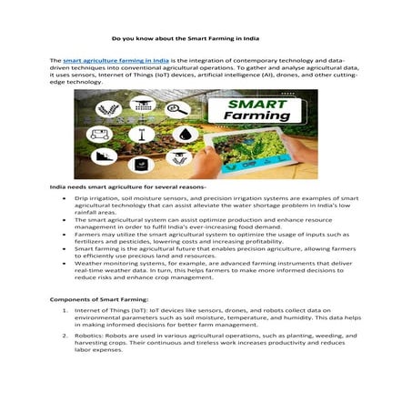 Smart agriculture system | PPTX