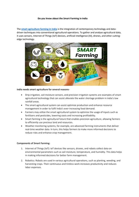 Smart Agriculture The Future of Farming.pdf | Agriculture | Industries