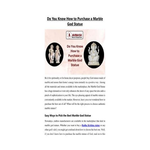 Do You Know How to Purchase a Marble God Statue.pptx