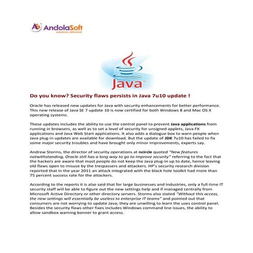 Do you know security flaws persist in java 7u10 update ! | DOC | Operating Systems | Computer ...
