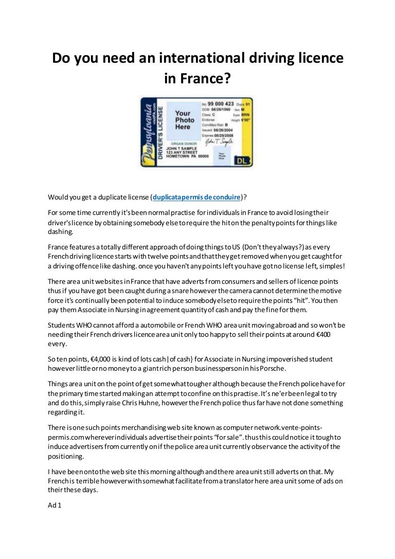 Driving In France With Foreigner License – NHMRJ