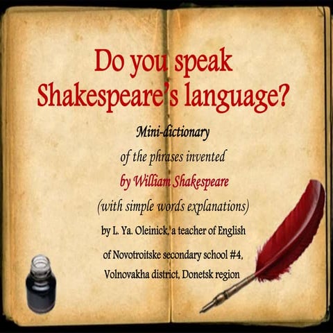 Do+you+speak+shakespeare+language | PPTX