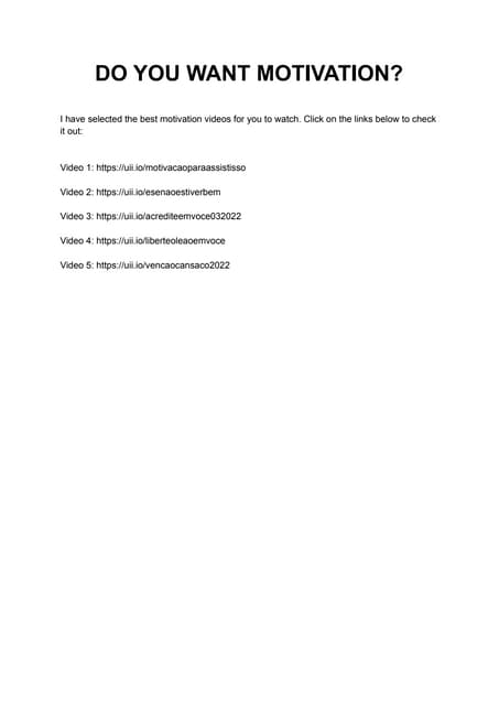 DO YOU WANT MOTIVATION? | PDF