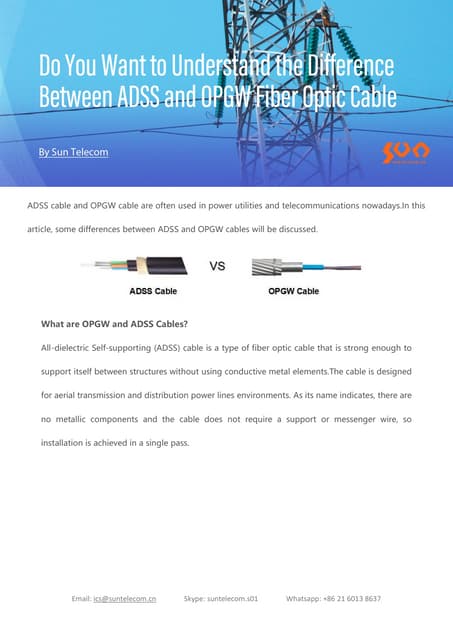 Getting to Know OPPC Fiber Optic Cable | PDF
