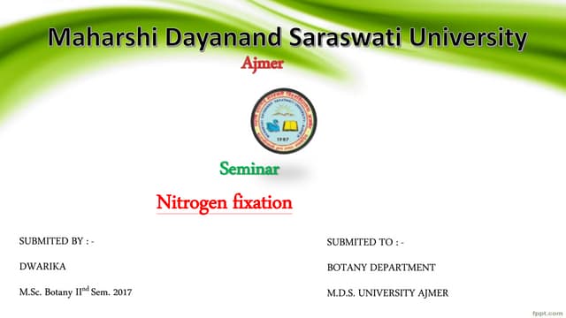 Biological Nitrogen Fixation Pptx