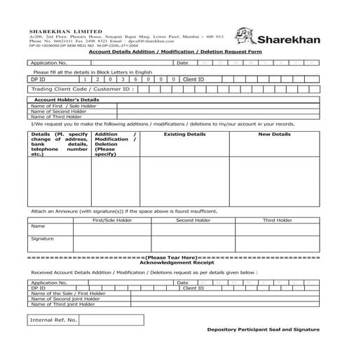 dp account modification | PDF