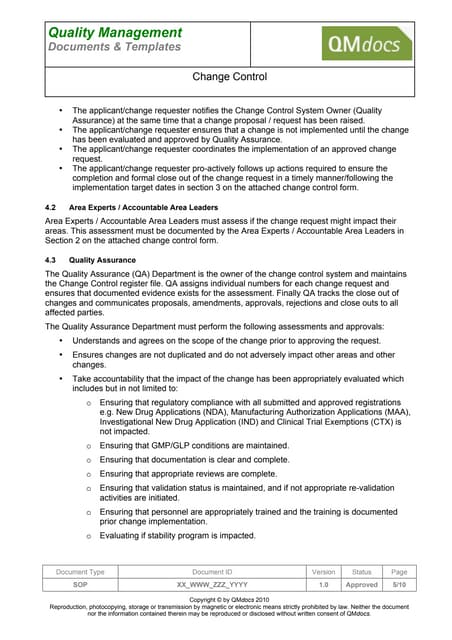 Presentation on-change-control | PPT | Education