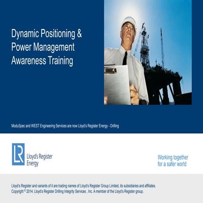 Dynamic Positioning & Power Management Awareness Training | PDF