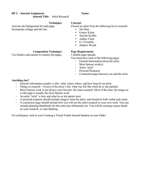 Graphics artist research boards | PPT