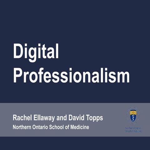 Digital professionalism workshop at AMEE 2010 | PPTX