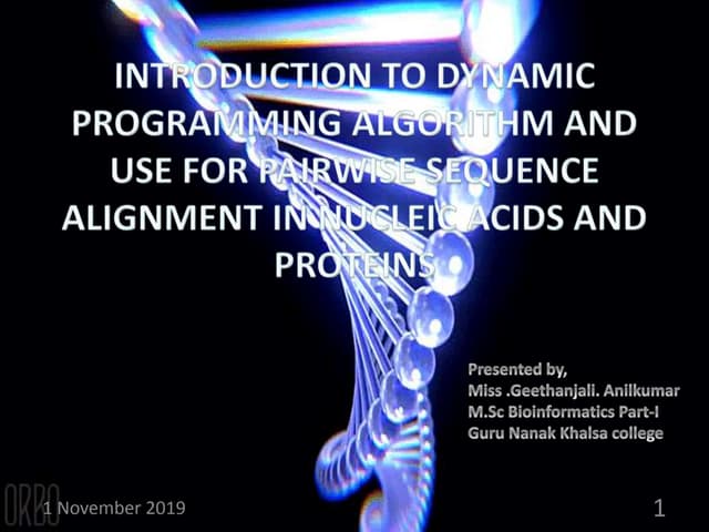 Dynamic Programming And Pairwise Sequence Alignment Pptx Programming Languages Computing