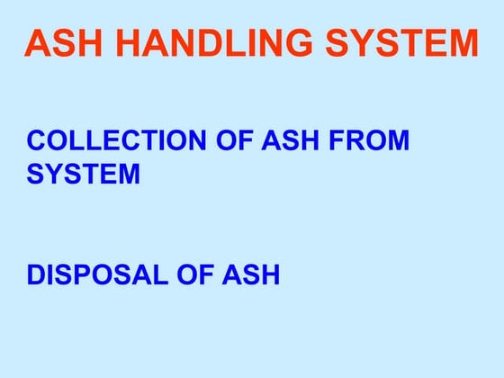 Ash handling system | PPTX | Geology | Science