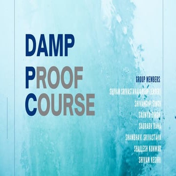 Introduction to Damp proof course (DPC) and its uses | PPT