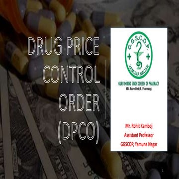 Drug Price Control Order -2013 | PPTX