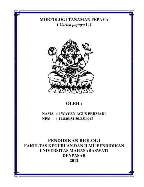 Laporan praktikum 7 rumus bunga dan diagram bunga (morfologi tumbuhan ...