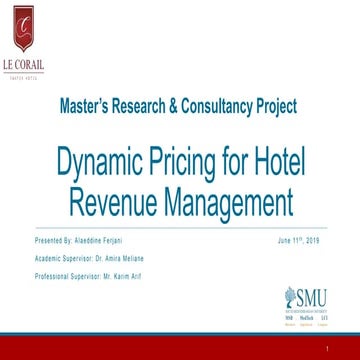 Dynamic Pricing for Hotel Revenue Management | PPTX