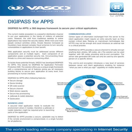 DIGIPASS for Apps | PDF