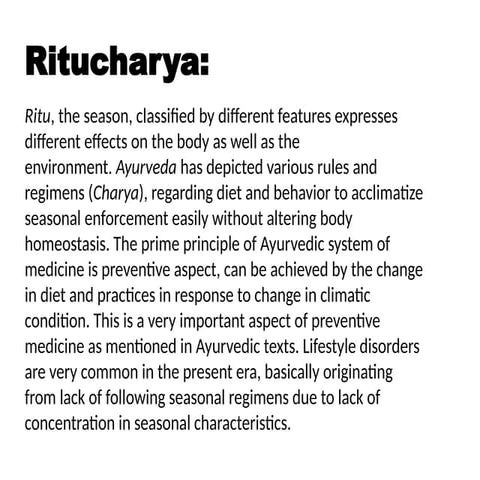 Ritucharya: Ayurvedic Seasonal Regimens for Health and Lifestyle ...