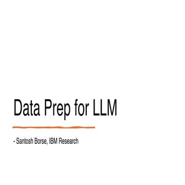 Introduction to the Data Prep Kit for LLMs | PDF