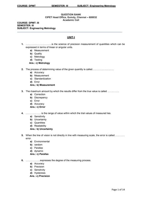 Engineering Metrology.pdf | Physics | Science