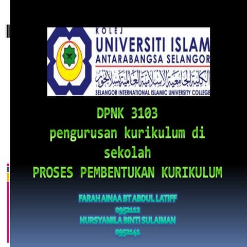 pengurusan kurikulum di sekolah | PPTX