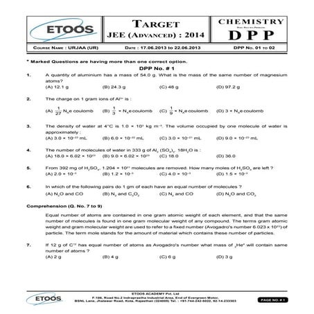Dpp 01 mole_concept_jh_sir-3571 | PDF