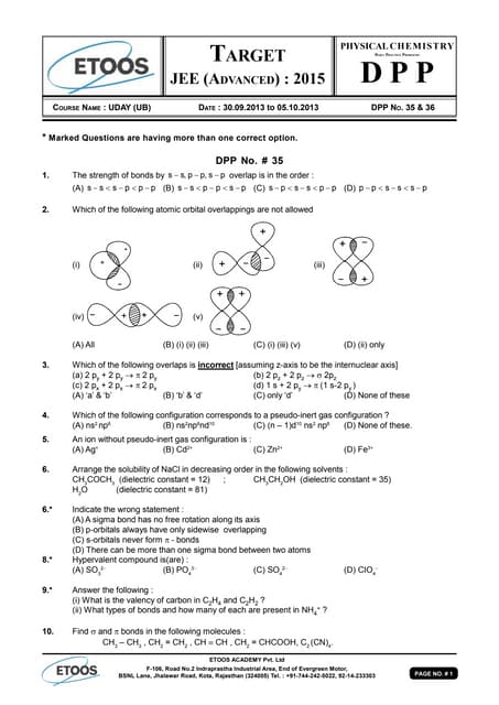 Dpp chemical equilibrium_jh_sir-3619 | PDF
