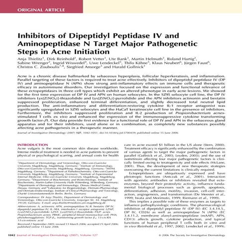 Dpp4 i for the treatment of ACNE | PDF