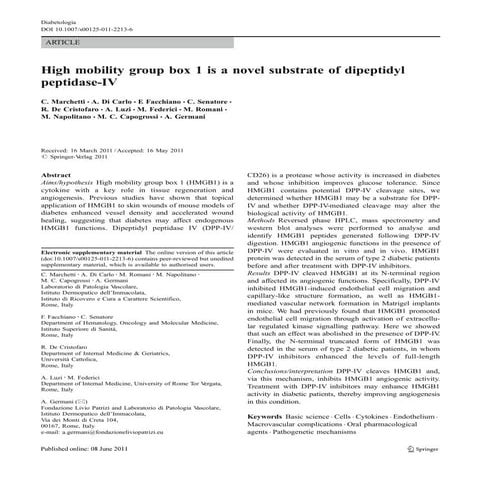 GLP 1 E GIP: DIFERENÇAS E SEMELHANÇAS | PDF