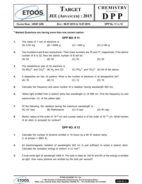 Dpp chemical equilibrium_jh_sir-3619 | PDF