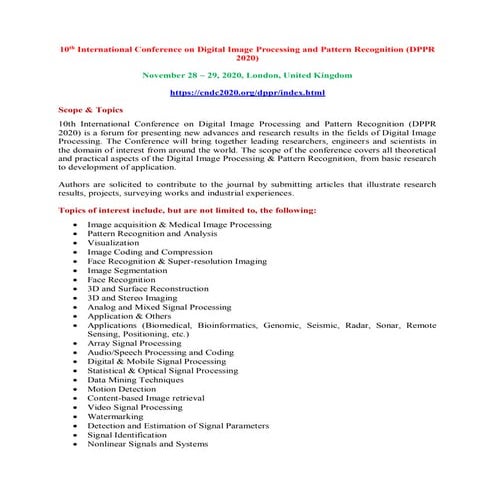 Call for papers - 10th International Conference on Digital Image ...
