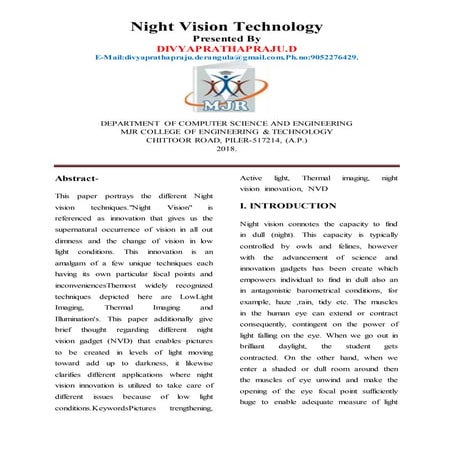 NIGHT VISION TECHNLOGY | DOCX