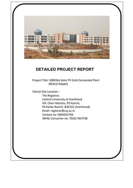 A Report on solar power plant installation | PDF