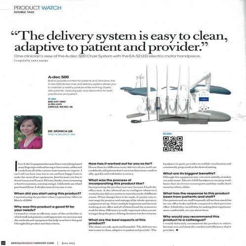 A-dec 500 Dental Chair and Electric Handpiece Integration made easy | PDF