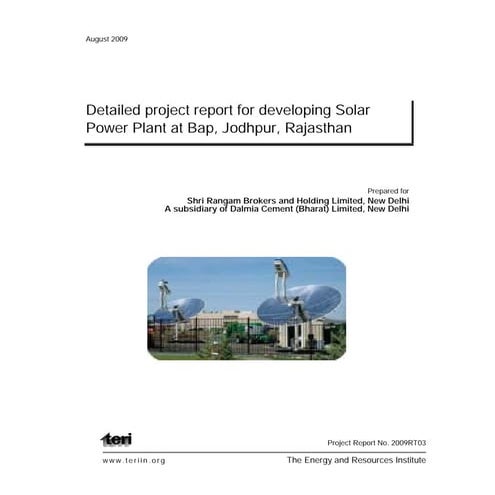 Dpr dalmia solar_19-08-09 teri | PDF